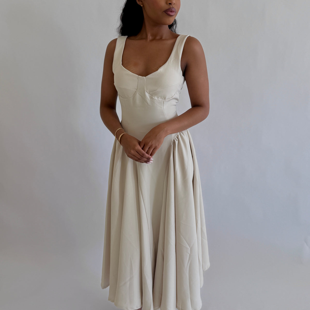 BALLERINA DRESS BEIGE – FEMME FATALE FASHION